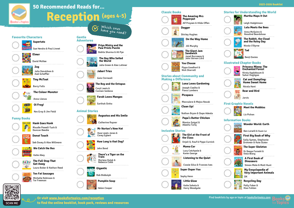 Best Books for Reception: Recommended Booklist for Ages 4-5