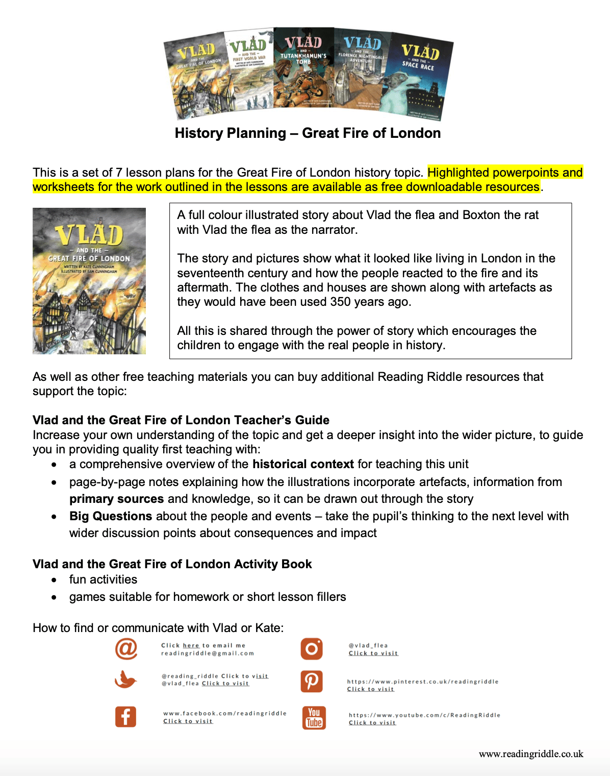 Vlad and the Great Fire of London Book Review