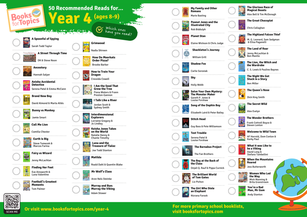 Best Books for Year 4: Recommended Booklist for Ages 8-9