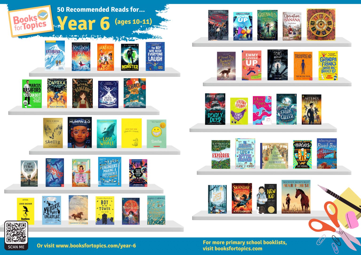 Year 6 Booklist: 50 Recommended Reads